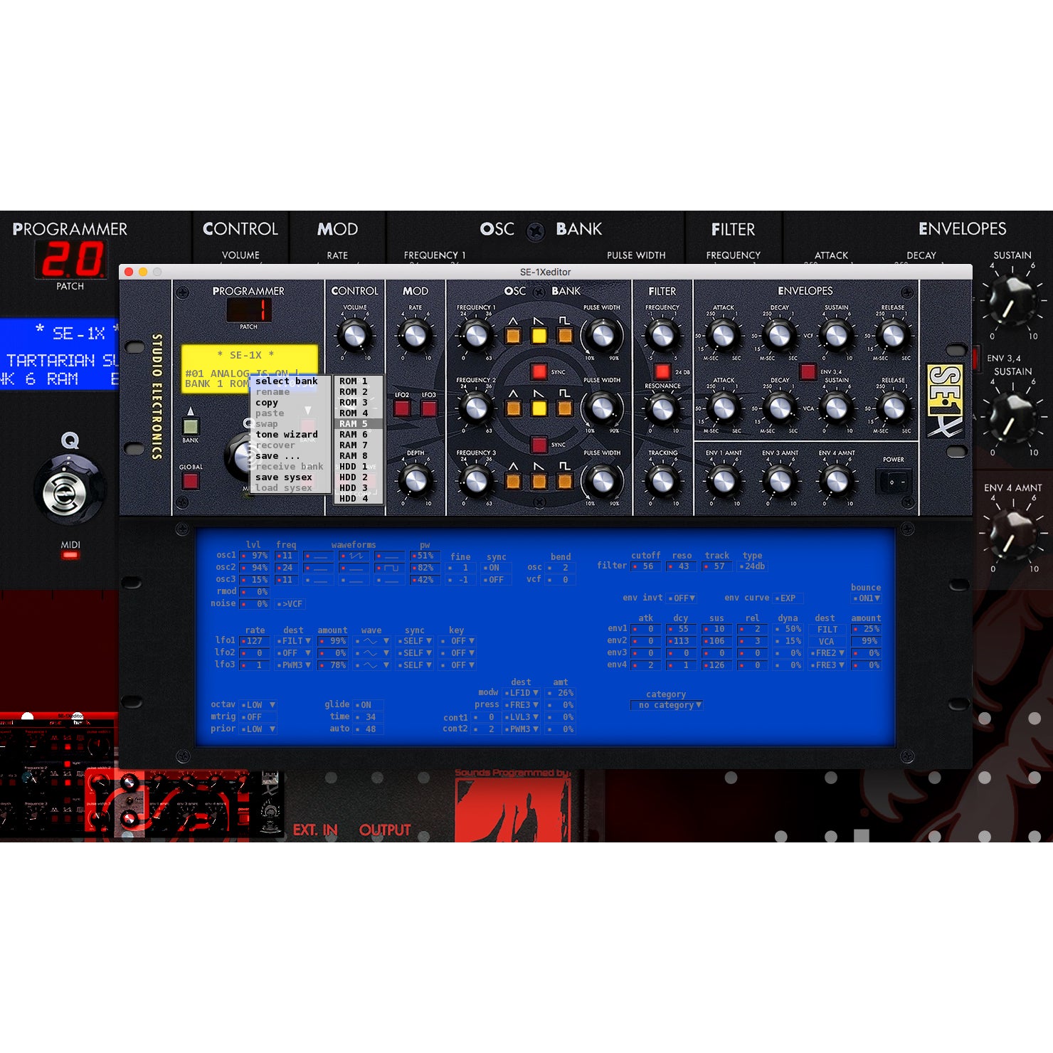 SE-1Xeditor Software – studioelectronics